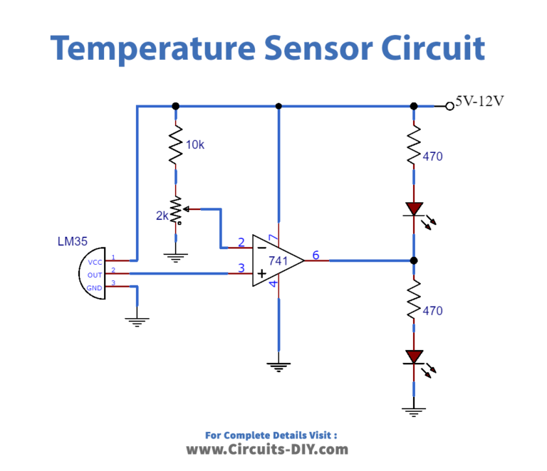Simple Temperature Sensor Circuit using LM35 IC Simple Temperature Sensor Circuit using LM35 IC