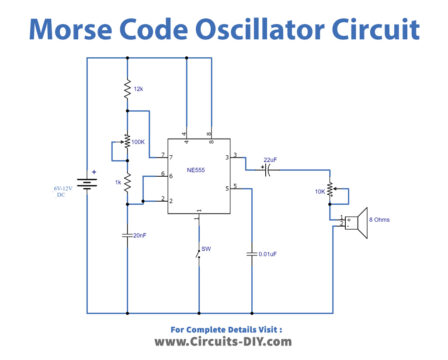 Morse Code Oscillator using NE555 Precision Timer IC
