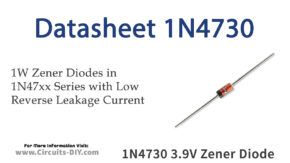 1N4730 3.9V 1W Zener Diode - Datasheet