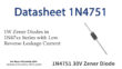 1N4751 30V 1W Zener Diode - Datasheet