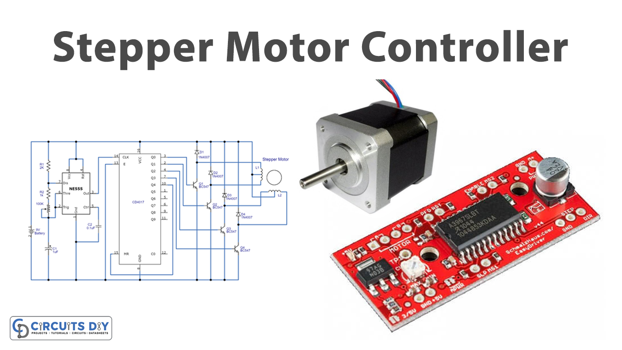 555 Timer Stepper Motor Controller Circuit