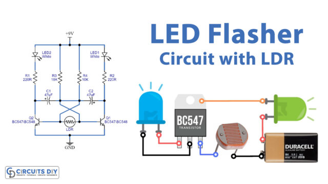 Simple Flashing LED using Transistors - LED Flasher Simple Flashing LED using Transistors - LED Flasher