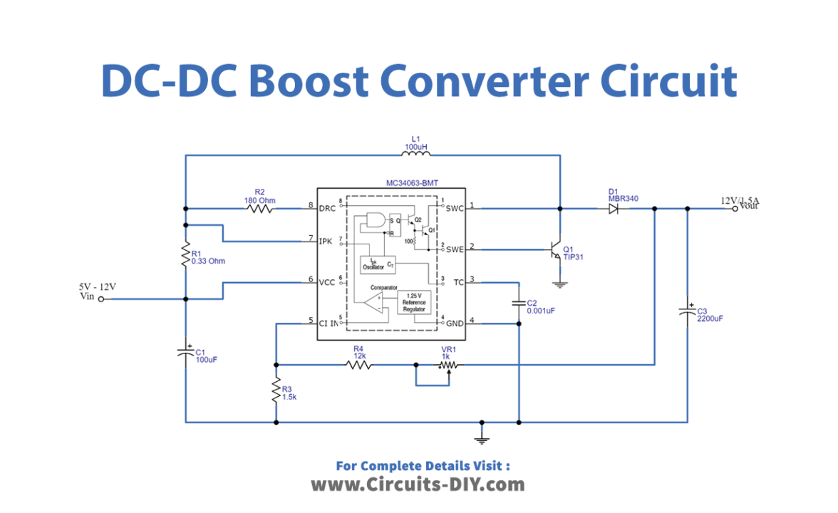 DC-DC Boost Converter using MC34063A