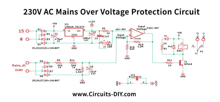230V AC Mains Over Voltage Protection Circuit