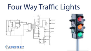 Four Way Traffic Lights Circuit using 555 Timer IC