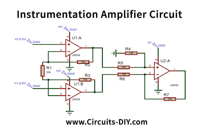Instrumentation Amplifier Circuit using Op-Amp