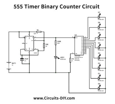 555 Timer Based Binary Counter