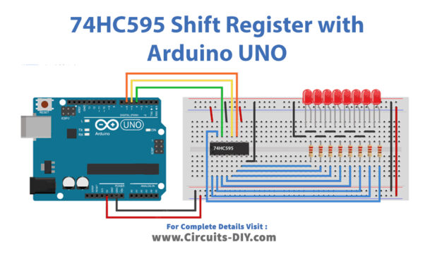 74HC595 Shift Register Works & Interface with Arduino UNO
