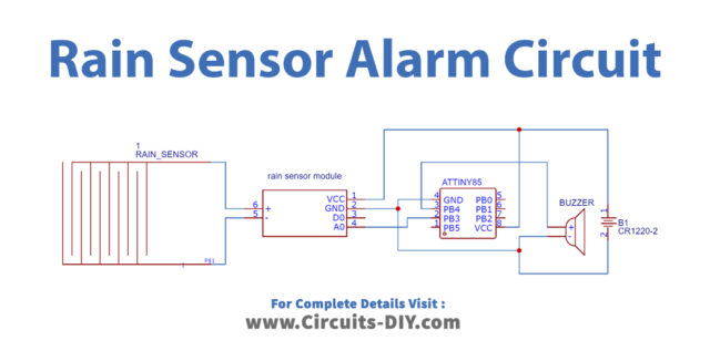 Rain Detection Alarm System using AtTiny85 - Rain Sensor