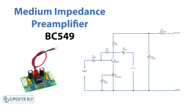 Condenser Mic Preamplifier Circuit using BC547 Transistor