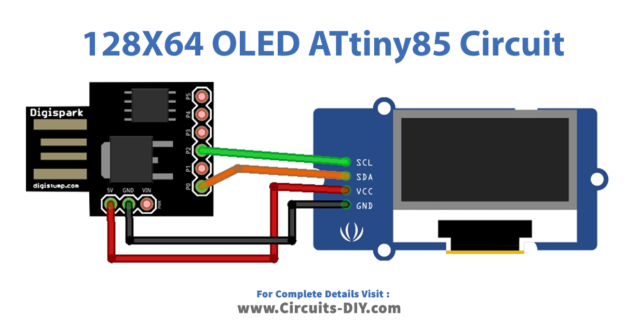 Interfacing 128x64 OLED with ATtiny85