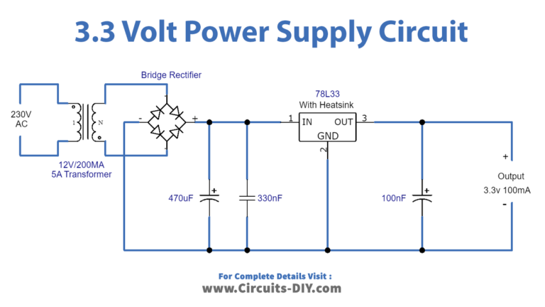 3.3V DC Power Supply Using L78L33 IC