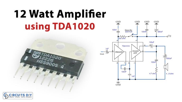 Simple 12 Watt Amplifier Circuit using TDA1020 IC