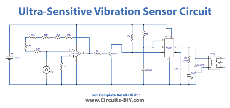 Ultra-Sensitive Vibration Sensor using CA3140 IC