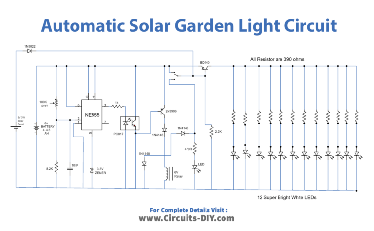 Automatic Solar Garden Light Using 555 Timer IC