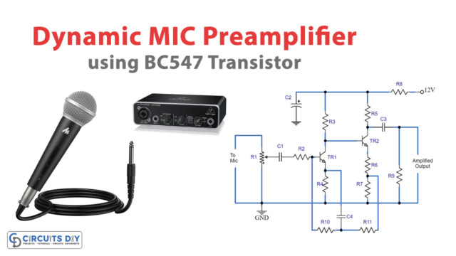 Condenser Mic Preamplifier Circuit using BC547 Transistor