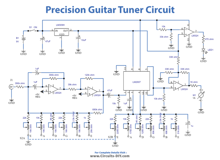 Precision Guitar Tuner Circuit