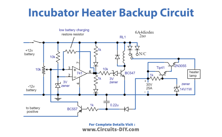 Incubator Heater Backup Circuit with Charger