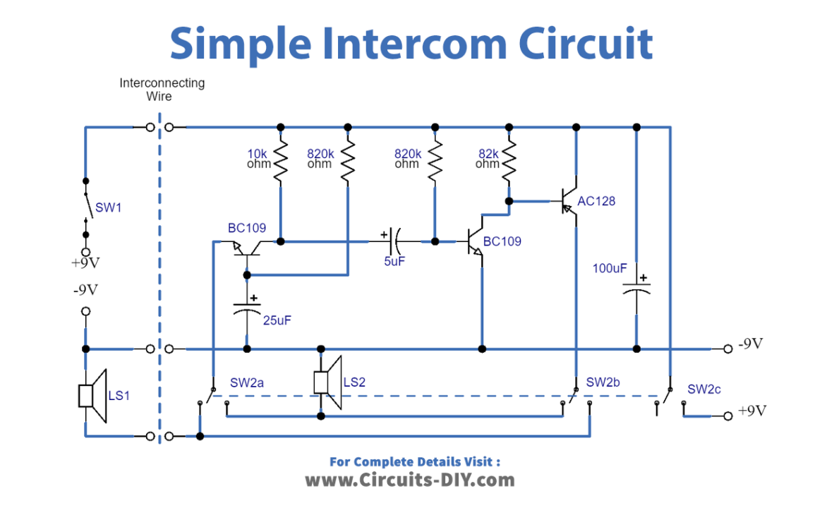 Simple Intercom Circuit 