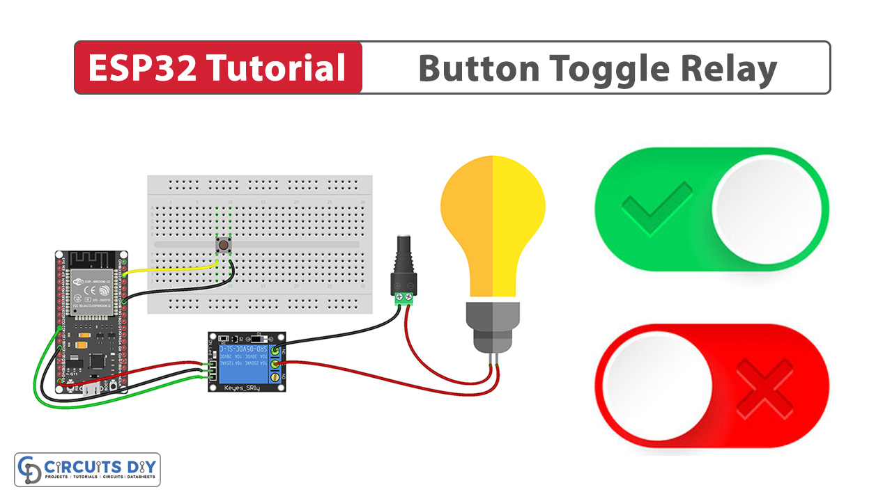 ESP32 Tutorial - Button Toggle Relay ESP32 Tutorial - Button Toggle Relay